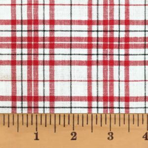 peppermint red white christmas cotton homespun plaid fabric by jcs - sold by the yard