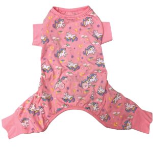 fashion pet unicorn pj's dog pajamas pink large