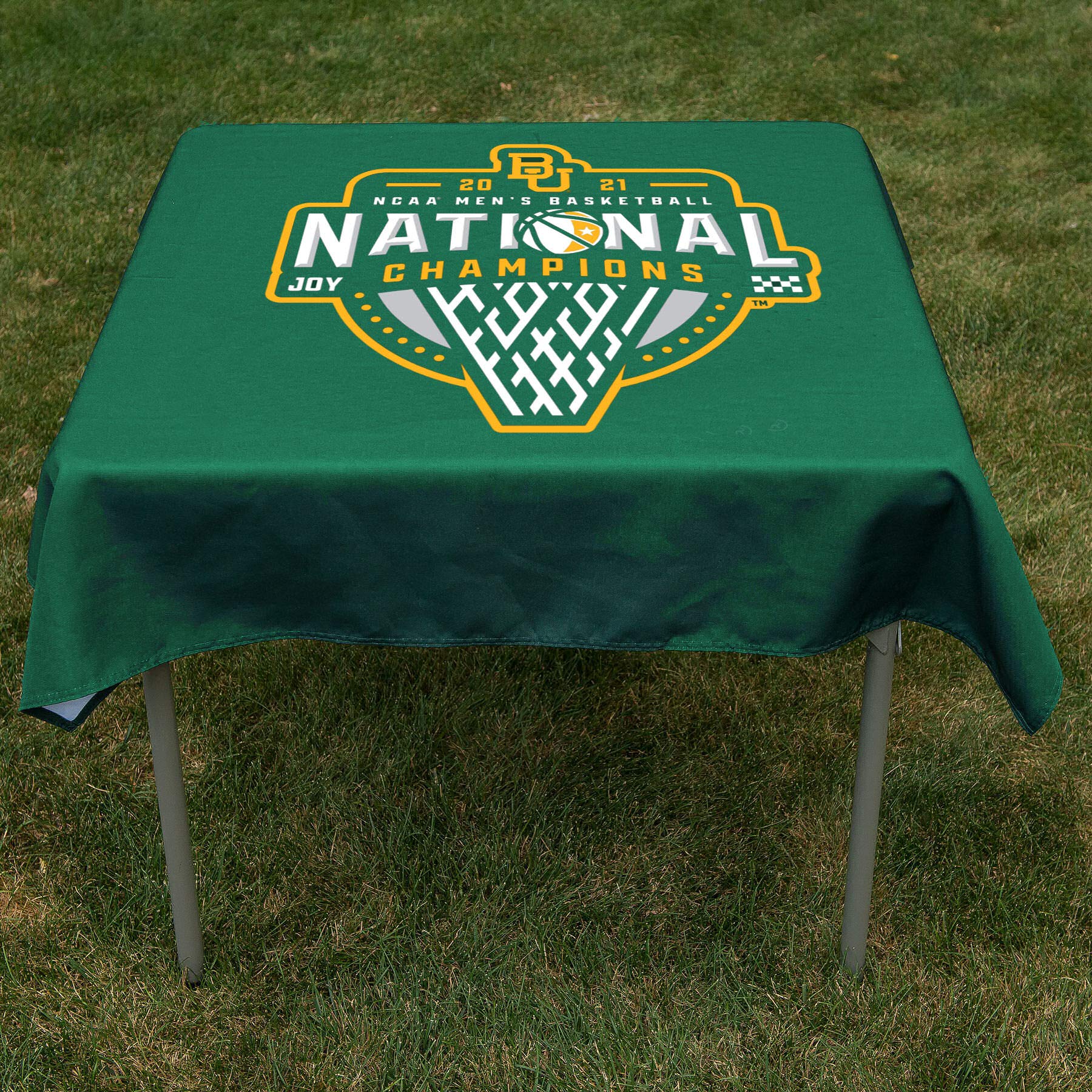 Baylor BU Bears 2021 College Basketball Champions Logo Tablecloth or Table Overlay