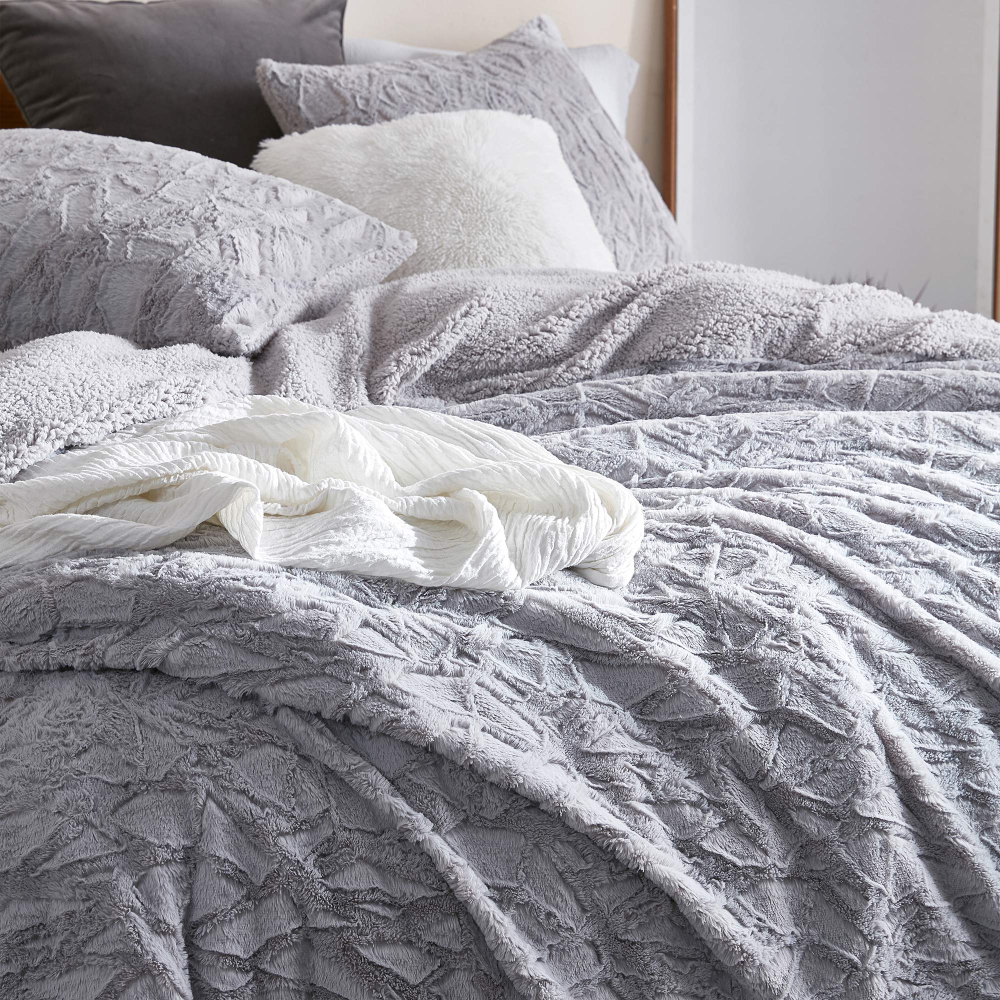 Cracked Glacier - Coma Inducer® Oversized King Duvet Cover Set - Frigid Gray