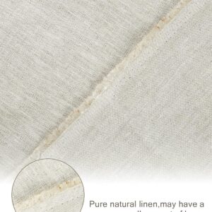 Pllieay 39 x 55 Inch Natural Pure 100% Linen Fabric, Plain Solid Colour Linen Fabric Cloth for Needlework, Dressmaking, Skirts, Bag, Embroidery, Tablecloths and Garments Craft