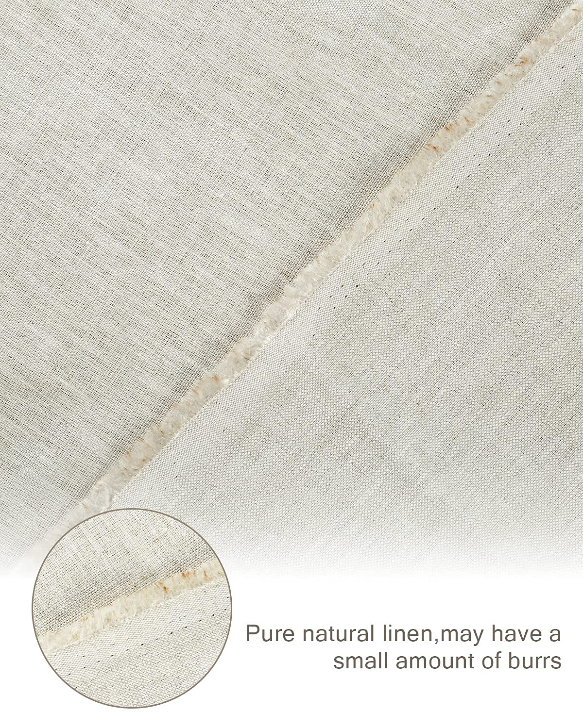 Pllieay 39 x 55 Inch Natural Pure 100% Linen Fabric, Plain Solid Colour Linen Fabric Cloth for Needlework, Dressmaking, Skirts, Bag, Embroidery, Tablecloths and Garments Craft