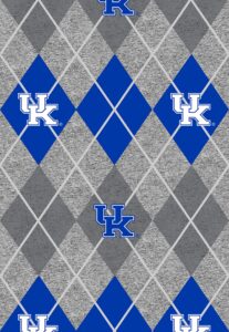 sykel enterprises university of kentucky fleece fabric sold by the yard-kentucky wildcats heather argyle fleece blanket fabric-sykel ky1148