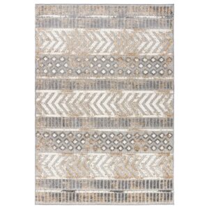 Rugshop Distressed Geometric Indoor/Outdoor Area Rug 7'10" x 10' Beige