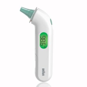 braun thermoscan 4 digital ear thermometer, professional accuracy with color coded and audio fever guidance for babies, toddlers, kids and adults, fsa and hsa eligible