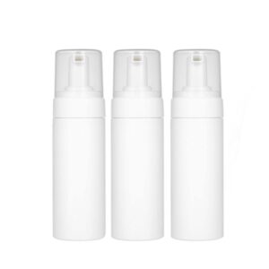 150ml white empty plastic foam pump bottles, soap pump dispenser bottles for travel bathroom kitchen sink countertop (3pcs)