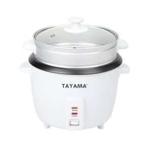 Tayama Rice Cooker with Steam Tray 8 Cups, White (RC-8R)