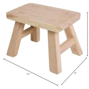 Golden Sun WM Unfinished Step Stool Footstool Wooden 11 inch for Kids Adults Plant Stand Plant Stand Fishing Stool Wood Small