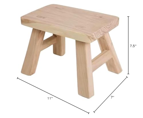 Golden Sun WM Unfinished Step Stool Footstool Wooden 11 inch for Kids Adults Plant Stand Plant Stand Fishing Stool Wood Small