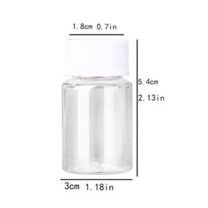 Duehut HLLMX 8 PCS Plastic Clear Empty Bottle Pill Bottle Container Chemical Reagent Bottle Liquid Bottle Solid Powder Bottle 20ML