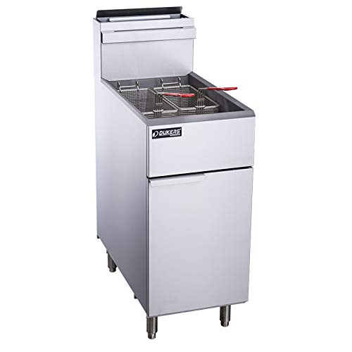 Dukers DCF3-LPG Liquid Propane Gas Commercial Floor Deep Fryer with 3 Tubes Burners 40lb 90,000 BTU