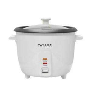 Tayama Rice Cooker with Steam Tray 8 Cups, White (RC-8R)