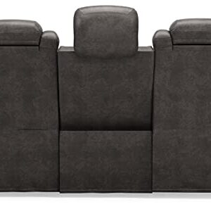 Signature Design by Ashley Hyllmont Power RecliningSofa with Adjustable Headrest, Weathered Gray