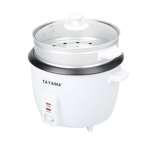 Tayama Rice Cooker with Steam Tray 8 Cups, White (RC-8R)