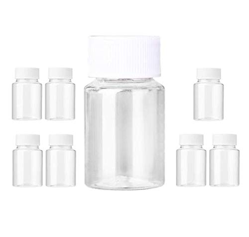 Duehut HLLMX 8 PCS Plastic Clear Empty Bottle Pill Bottle Container Chemical Reagent Bottle Liquid Bottle Solid Powder Bottle 20ML