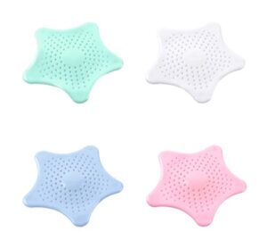 hllmx, llmx 4 pcs starfish hair catcher bathroom drainage net kitchen filter cover bathtub drainage net hair catcher is used to prevent blockage of kitchen and bathroom drainage outlets