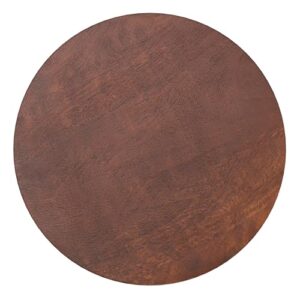 SIMPLIHOME Boyd SOLID MANGO WOOD 13 inch Wide Round Contemporary Wooden Accent Table in Warm Dark Brown, Fully Assembled, for the Living Room and Bedroom