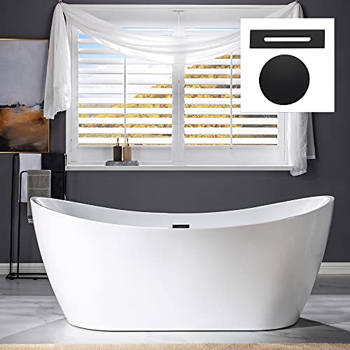 WOODBRIDGE BTA1517-MB-Drain-&O Bathtub, Matte Black