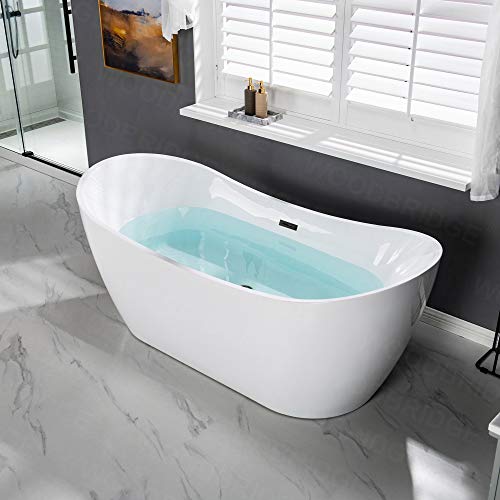 WOODBRIDGE BTA1517-MB-Drain-&O Bathtub, Matte Black