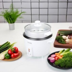 Tayama Rice Cooker with Steam Tray 8 Cups, White (RC-8R)