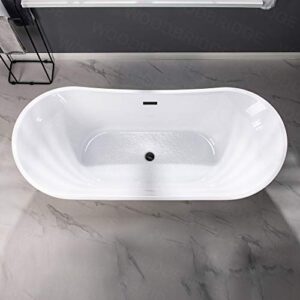 WOODBRIDGE BTA1517-MB-Drain-&O Bathtub, Matte Black