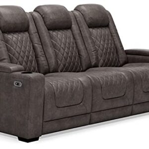 Signature Design by Ashley Hyllmont Power RecliningSofa with Adjustable Headrest, Weathered Gray