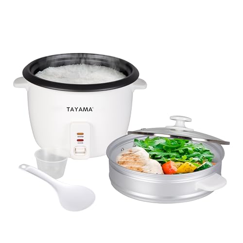 Tayama Rice Cooker with Steam Tray 8 Cups, White (RC-8R)