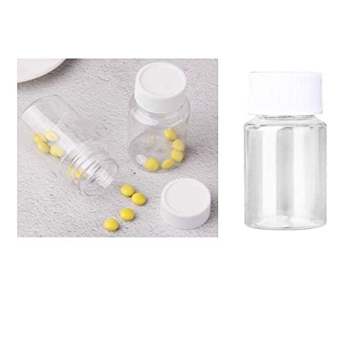 Duehut HLLMX 8 PCS Plastic Clear Empty Bottle Pill Bottle Container Chemical Reagent Bottle Liquid Bottle Solid Powder Bottle 20ML