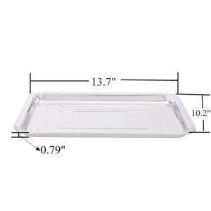 Stainless Steel Tray,5 Pack Stainless Steel Trays 13 1/2" x 10" Dental Body Piercing Instrument Tool Flat for Supplies (5)