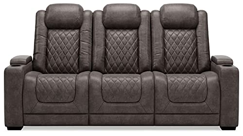 Signature Design by Ashley Hyllmont Power RecliningSofa with Adjustable Headrest, Weathered Gray