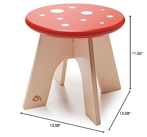 Tender Leaf Toys - Toadstool - Adorable Colorful Solid Wood Stool for Kids Age 3+