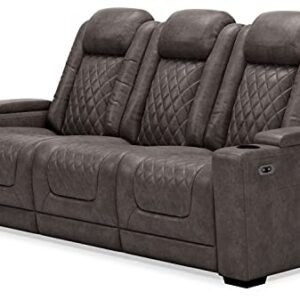 Signature Design by Ashley Hyllmont Power RecliningSofa with Adjustable Headrest, Weathered Gray