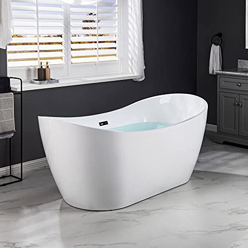 WOODBRIDGE BTA1517-MB-Drain-&O Bathtub, Matte Black