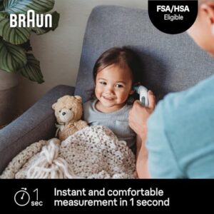 Braun ThermoScan 4 Digital Ear Thermometer, Professional Accuracy with Color Coded and Audio Fever Guidance for Babies, Toddlers, Kids and Adults, FSA and HSA Eligible