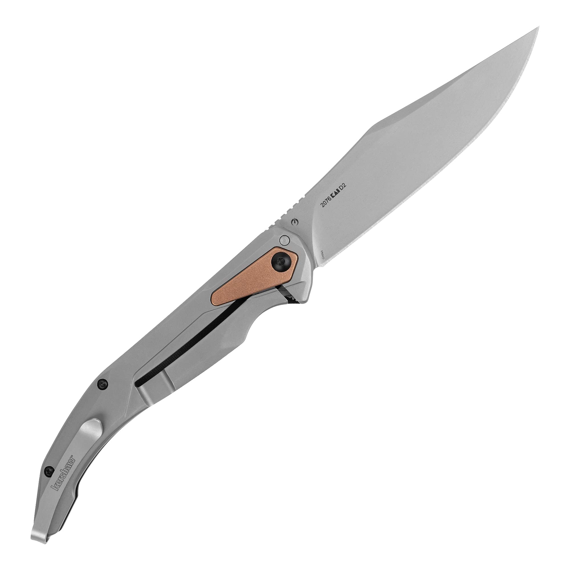 Kershaw Strata Platform Sheepsfoot Pocket Knife, 2.75" Steel Blade with Nail Clipper and File, Slipjoint Manual Folding Knife EDC