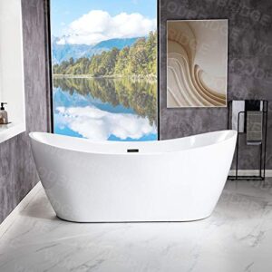 WOODBRIDGE BTA1517-MB-Drain-&O Bathtub, Matte Black