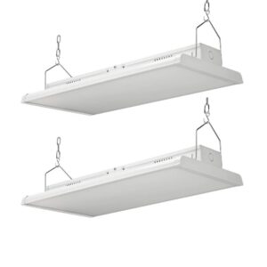 konlite 4ft led high bay light - pack of 2-300w - 42000lm - 1-10v dimmable - 5000k - ul and dlc listed - replaces 8 lamp fluorescent t5 fixture