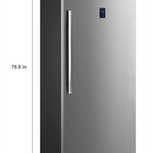 Smad 21 Cu.Ft. Upright Freezer, Convertible Refrigerator Freezer with LED Control Panel, Door Ajar Alarm, Stand Up Frost Free Freezer for Garage, Kitchen, Home, Office, Stainless Steel