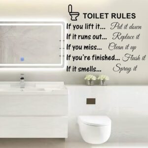 NC Home Stickers Toilet Rules Bathroom Decals Wall Quotes Vinyl Stickers Wall Art Decor for Bathroom Large Wall Sticker Home Decorations.