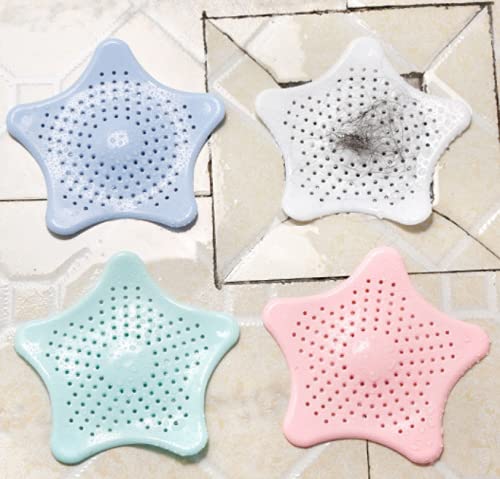 HLLMX, LLMX 4 PCS Starfish Hair Catcher Bathroom Drainage Net Kitchen Filter Cover Bathtub Drainage Net Hair Catcher Is Used To Prevent Blockage Of Kitchen And Bathroom Drainage Outlets