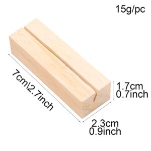 R WELL 20 pcs Wood Place Card Holders Party Wedding Table Numbers Cards Holder Stand Wooden Bark Memo Holder (Rectangle)