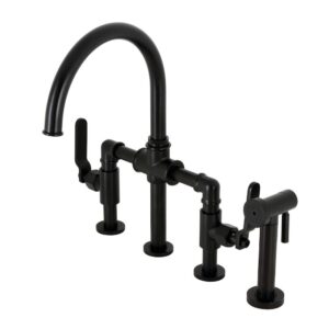 kingston brass ks2330kl whitaker bridge kitchen faucet, matte black