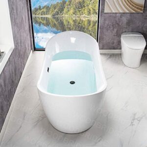 WOODBRIDGE BTA1517-MB-Drain-&O Bathtub, Matte Black