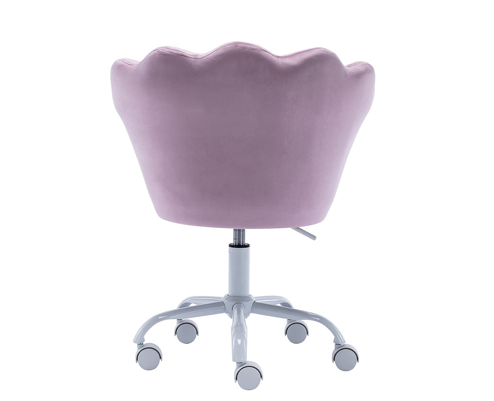 chairus Cute Kids Desk Chair Velvet Living Room Accent Armchair Upholstered Teens Vanity Chair with Seashell Back, Adjustable Swivel Children Study Chair for Computer Homework, Purple