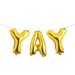 bachelorette party decorations balloons - bridal shower decorations yay party banner balloon engagement party decoration - bachelorette favor (yay gold)