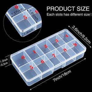 2 Pieces Nail Tip False Empty Nail Tips Organizer Storage Box with 10 Number Spaces Storage Case Container Nail Box Plastic Grid Box for Fingernail Crystal, Jewelry, Nail Accessories (White)