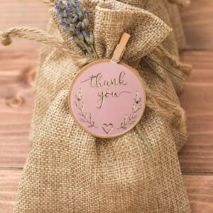 Pink Forest Thank You Sticker , Wedding Souvenirs Seal Lable , 500pcs Romantic Pink Bronzing Sticker for Greeting Cards, Flower Bouquets , Mailers Bag