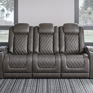 Signature Design by Ashley Hyllmont Power RecliningSofa with Adjustable Headrest, Weathered Gray