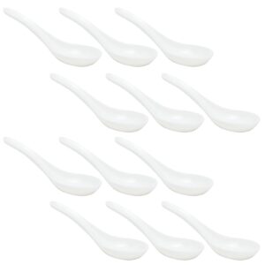 melamine rice spoon for noodles, ramen, miso soup, won ton (1.5 x 5 in, 12 pack)