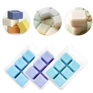 50 Packs Wax Melt Clamshells Molds,Wax Melt Containers,6 Cavity Clear Plastic Cube Tray for Wickless Wax Melt Candles